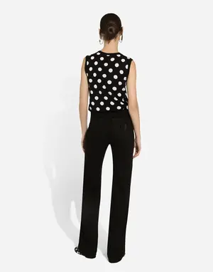 Dolce & Gabbana Silk And Wool Tank Top With Polka-dot Inlay - Print
