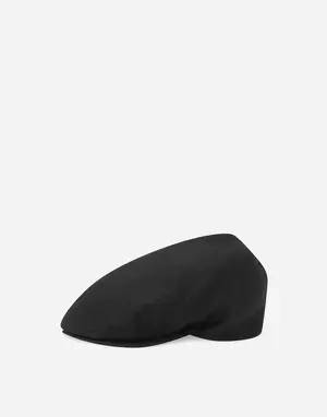 Dolce & Gabbana Cotton Gabardine Flat Cap - Black