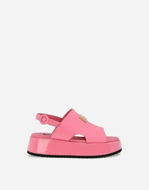 Dolce & Gabbana Patent Leather Wedge Sandals - Pink