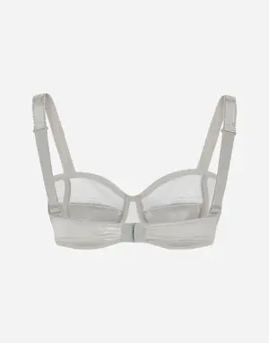 Dolce & Gabbana Foiled Jersey Balconette Bra - Silver