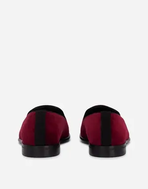 Dolce & Gabbana Velvet Slippers With Embroidery - Bordeaux