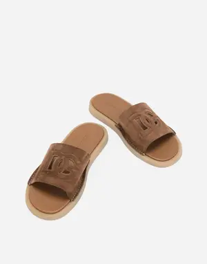 Dolce & Gabbana Suede Sliders - Brown