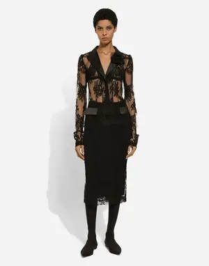 Dolce & Gabbana Chantilly Lace Pencil Skirt