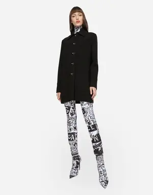 Dolce & Gabbana Double Crepe Pea Coat With Galalith Buttons