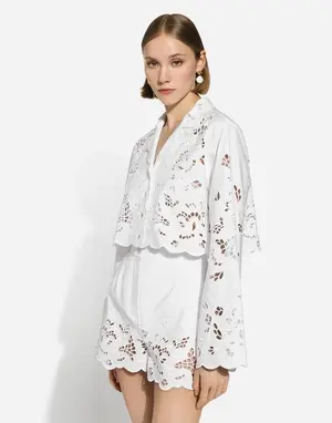Dolce & Gabbana Cotton Poplin Shorts With Cut-out Detailing