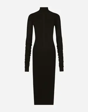 Dolce & Gabbana Jersey Calf-length Dress With Lace Insert