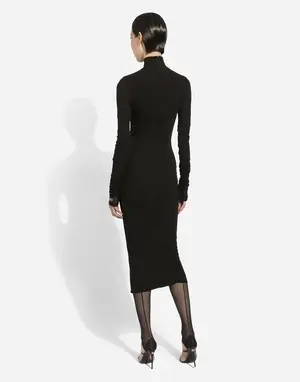 Dolce & Gabbana Jersey Calf-length Dress With Lace Insert