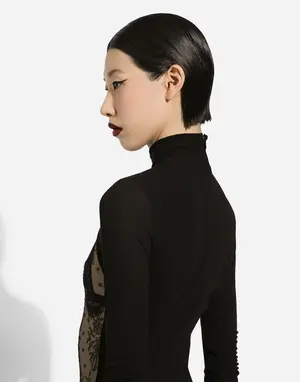 Dolce & Gabbana Jersey Calf-length Dress With Lace Insert