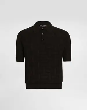 Dolce & Gabbana Silk Polo-shirt With Jacquard Logo