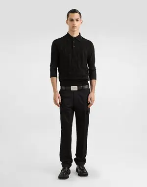 Dolce & Gabbana Silk Polo-shirt With Jacquard Logo