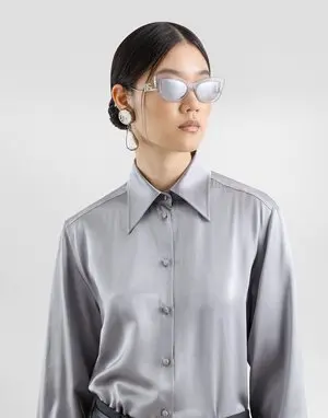 Dolce & Gabbana Silk Satin Shirt - Grey