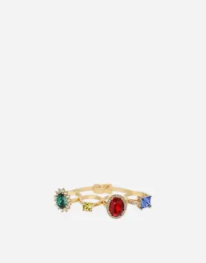 Dolce & Gabbana Knuckle Ring With Rhinestones - Multicolor