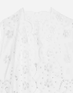 Dolce & Gabbana Cotton Robe Coat With Macramé Embroidery