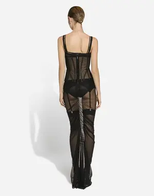 Dolce & Gabbana Long Stretch Tulle Dress