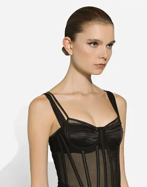 Dolce & Gabbana Long Stretch Tulle Dress