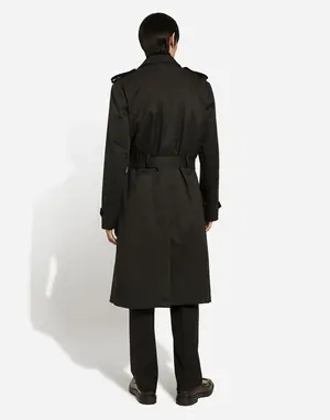 Dolce & Gabbana Nylon Double-breasted Trench Coat - Black
