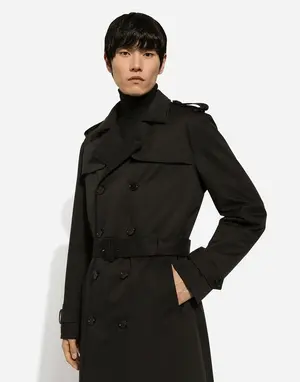 Dolce & Gabbana Nylon Double-breasted Trench Coat - Black