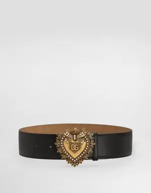 Dolce & Gabbana Devotion Leather Belt - Black
