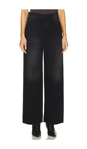 MOTHER The Spinner Zip Sneak Jeans - Black Magic