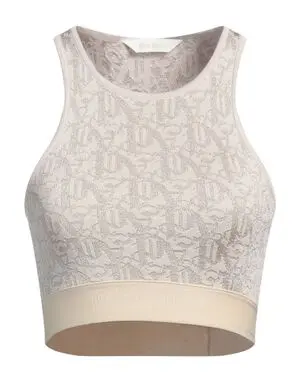 Palm Angels Cropped Knit Top - Beige