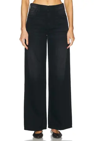 MOTHER The Spinner Zip Sneak Jeans - Black Magic