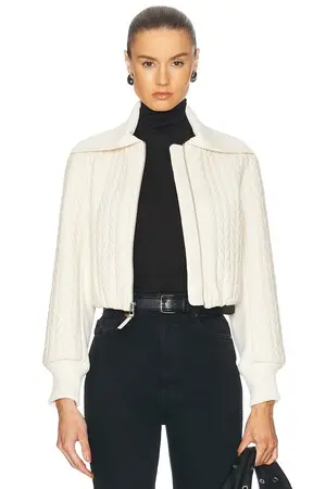 Simkhai Palmer Quilted Cropped Jacket - Coconut