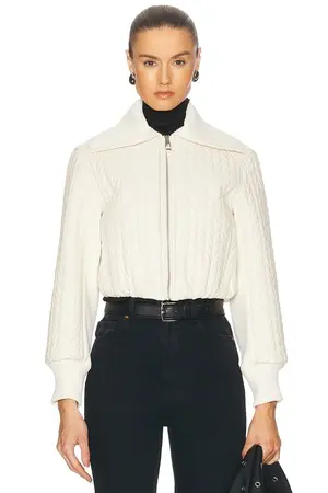Simkhai Palmer Quilted Cropped Jacket - Coconut