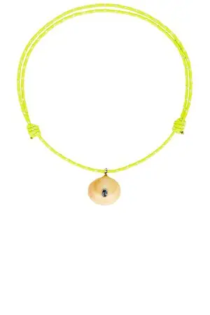 Dezso By Sara Beltran Anandara Oval Kyanite Charm Necklace - Natural & Yellow Paracord