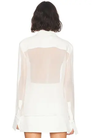 SANS FAFF Meghan Panelled Silk Blouse - White
