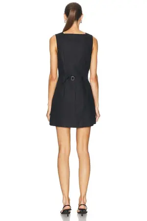 Posse Rio Button Mini Dress - Black