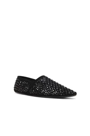 Saint Laurent Jacques Suede & Swarovski Loafers