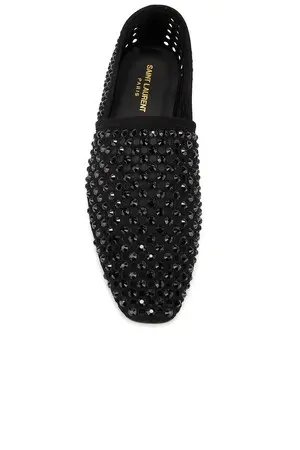 Saint Laurent Jacques Suede & Swarovski Loafers