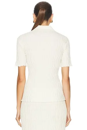 Bottega Veneta Rib Knit Polo Top - String