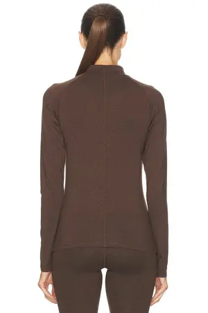Varley Always Warm Base Layer Top - Deep Chocolate Marl
