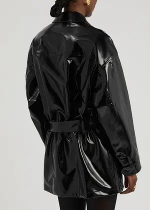 Saint Laurent Saharienne Belted Vinyl Jacket