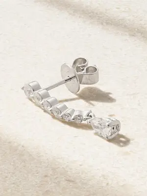 ANITA KO 18-karat White Gold Diamond Single Earring - Silver
