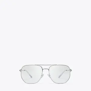 Tory Burch Miller Metal Pilot Eyeglasses - Silver