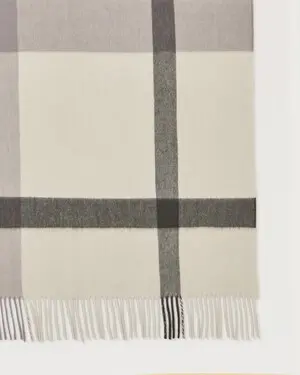 Mulberry Large Check Merino Wool Scarf