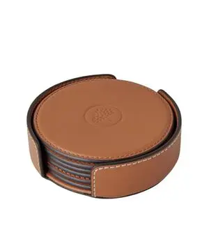Mulberry Leather Coaster Set