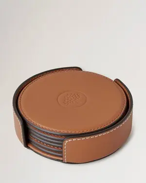 Mulberry Leather Coaster Set