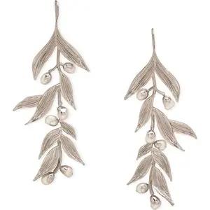 DHWANI BANSAL Isaro Chandelier Earrings White Rhodium Plated