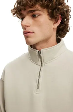 COTTON ON 1/4 Zip Fleece - Stone
