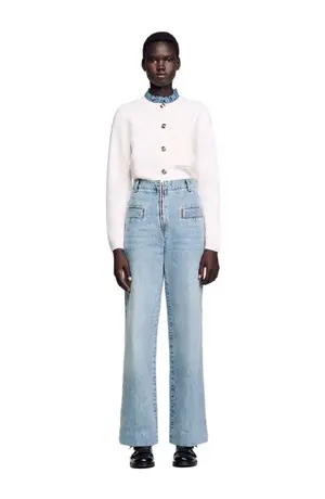 Sandro Wide-leg High-rise Jeans