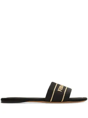 FERRAGAMO Logo Slides - Black
