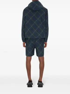 Burberry Check-pattern Jacket - Blue