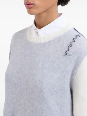 Marni Colourblock Cashmere Sweater - Grey