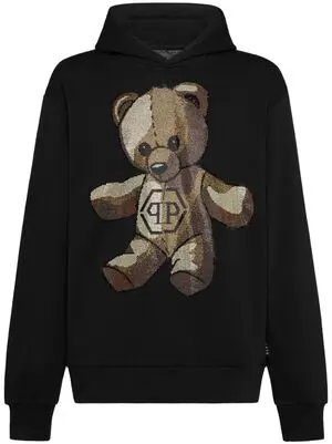 Philipp Plein Logo Teddy Hoodie - Black