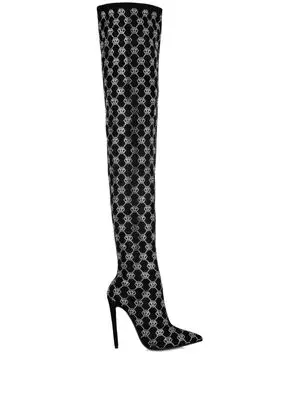 Philipp Plein Logo-rhinestone Boots