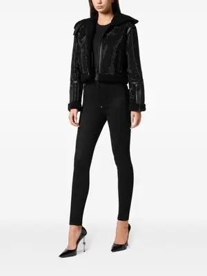Philipp Plein Crystal Shearling Jacket