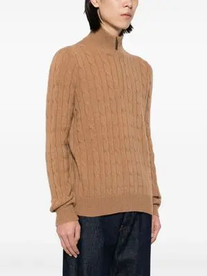 Polo Ralph Lauren Cable-knit Quarter-zip Sweater